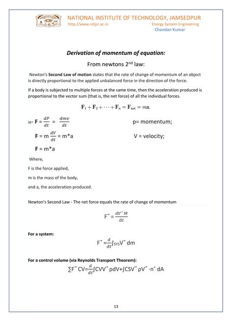 Heat And Mass Transfer Equation Continuity Equation Momentum Equation