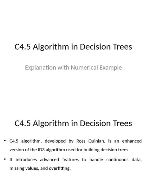 c4 5 decision tree algorithm pdf