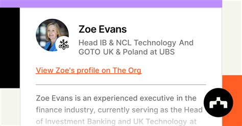 Zoe Evans Head Ib And Ncl Technology And Goto Uk And Poland At Ubs The Org