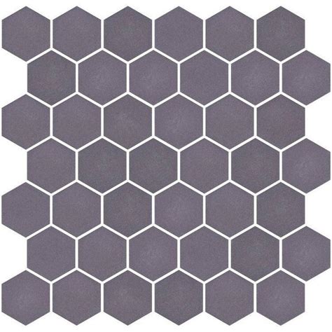 Phoenix Stoneglass Xl Grey Matte Hexagon Glass Mosaic Tile American