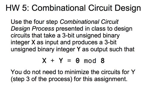 Hw 5 Combinational Circuit Design Use The Four Step
