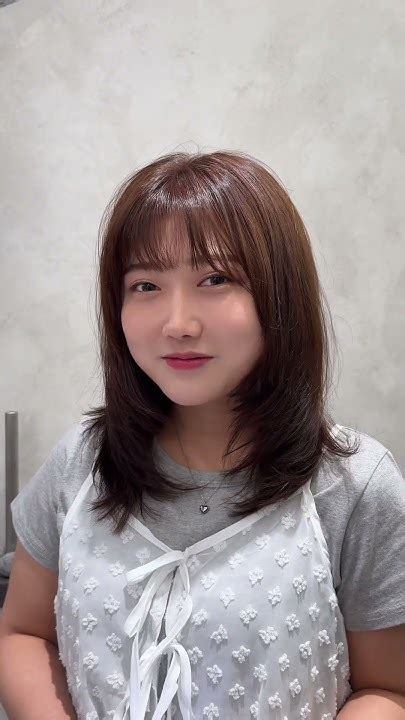 둥근 얼굴형을 보완 하는 중단발 레이어드컷·͜· 중단발 중단발레이어드컷 중단발레이어드펌 중단발펌 합정미용실 합정역미용실 Youtube