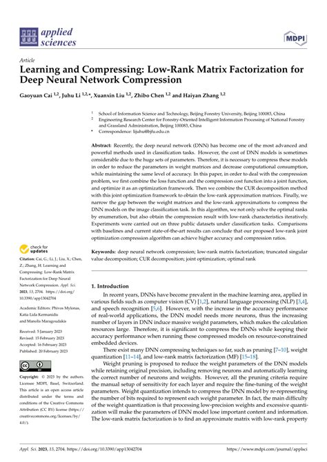 Pdf Learning And Compressing Low Rank Matrix Factorization For Deep