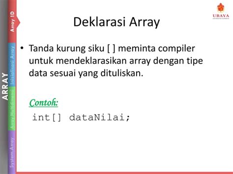 Slide Array Untuk Jurusan Teknik Informatika Ppt