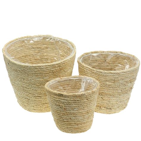 Floristik it Cesto per piante in rattan natura Ø cm pezzi
