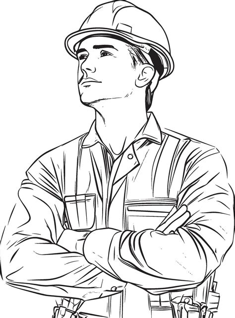 Engineer Outline Black Illustration 55751949 Vector Art At Vecteezy