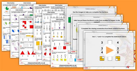 Order Fractions Year Fractions Resource Pack Classroom Secrets
