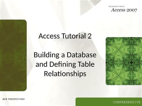 Ms Access Tutorial Regarding Database Management And Training Ppt