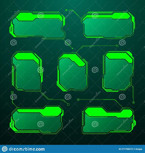Green Futuristic Hud Ui Elements Sci Fi User Interface Text Boxes
