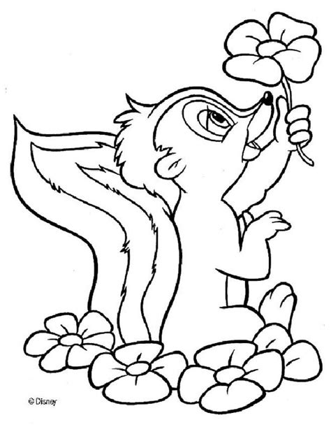 Bambi And Flower Coloring Pages