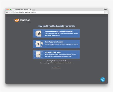 Creating Email Templates Using Sendloops Html Editor Html Send Email Template Free
