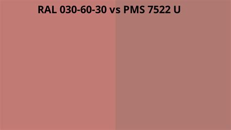 Ral 030 60 30 Vs Pms 7522 U Ral Colour Chart Uk