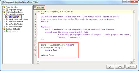 Alarm Status Filter On Associated Data Ignition User Manual