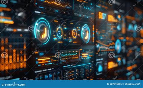 futuristic digital control panel displaying various interactive screens