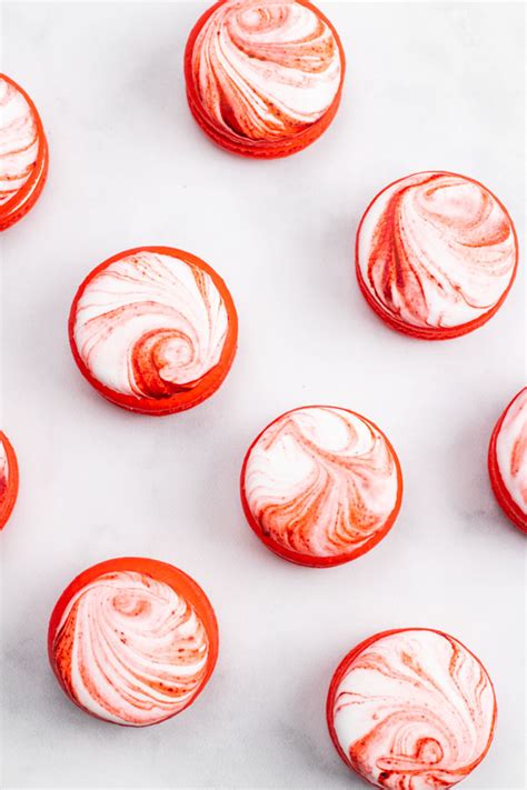 Candy Cane Macarons The Tipsy Macaron