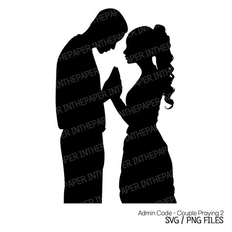 Praying Couple SVG Valentine S Day PNG Woman Man Hands Div Inspire Uplift Silhouette