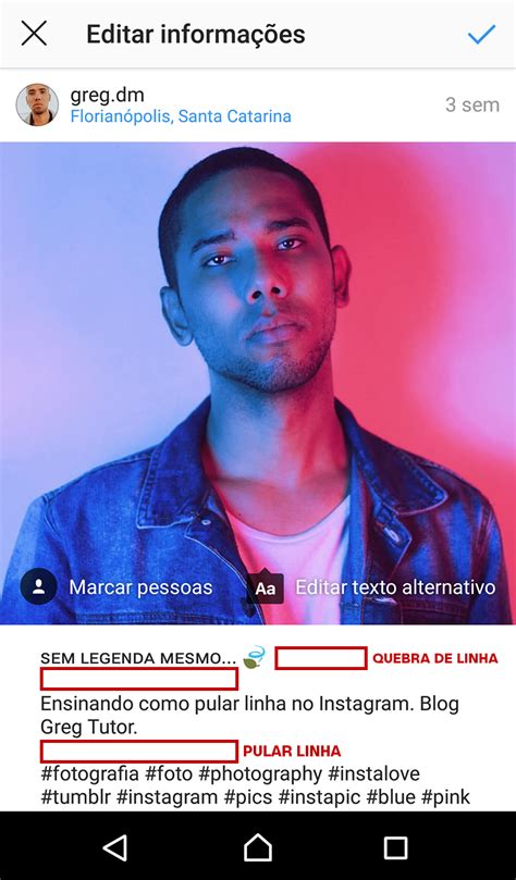 Como Pular Linha No Instagram Legenda E Bio Greg Tutor