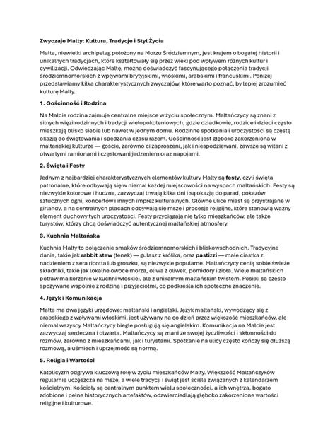 Zwyczaje Malty Pdf