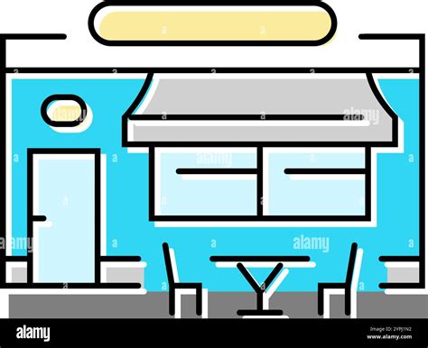 Sidewalk Street Food Cafe Color Icon Vector Illustration Stock Vector