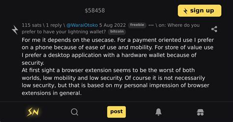 Reply On Where Do You Prefer To Have Your Lightning Wallet Stacker