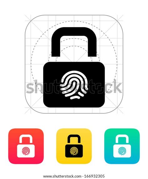 Fingerprint Secure Lock Icon Vector Illustration Stock Vector Royalty Free