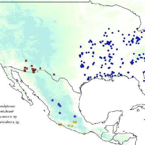 Distribution Map Of The North American Species Of The Genus Ptilothrix Download Scientific