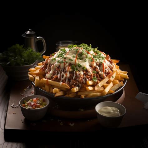 Premium Photo Chicken Loaded Fries
