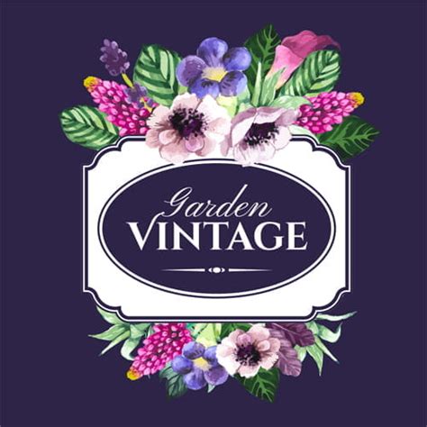 정원 꽃 프레임 디자인 아트 벡터 Eps Uidownload