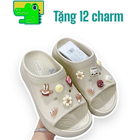 Dép Cross Crush Classic Sandal Cho Nữ Hở Mũi Dép Crocs Đế Cao cm Sandal Bánh Mì Êm Ái HỞ MŨI