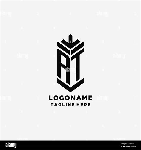 Initials At Shield Logo Design Creative Monogram Logo Inspiration