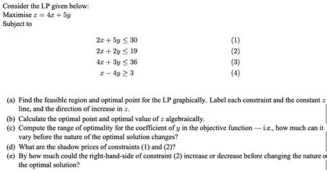 Solved Consider The Lp Given Below Maximise Z 4x 5y