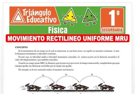 Movimiento Rectilíneo Uniforme MRU para Primer Grado de Secundaria