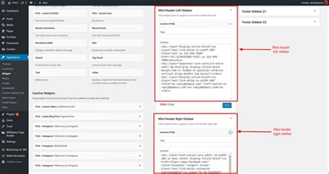 Change Mini Header Sidebar Content POFO Documentation