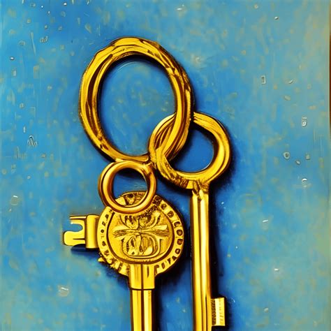 Vintage Gold Keys Van Gogh Hyper Realistic Intricate Detail Photograph