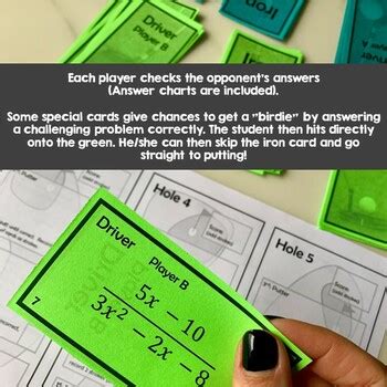 Simplifying Rational Expressions Golf Game By Math Giraffe TpT