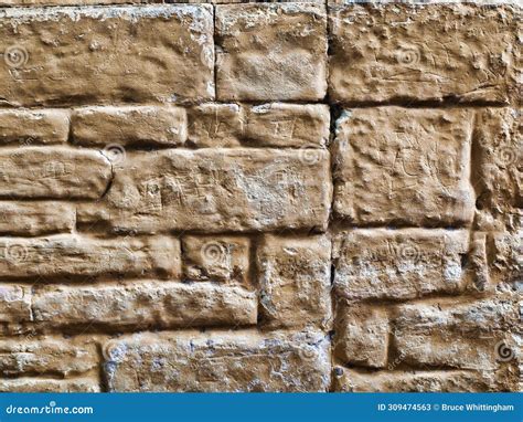 Chisel Marks On Historic Sandstone Blocks In Wall Stock Image Image