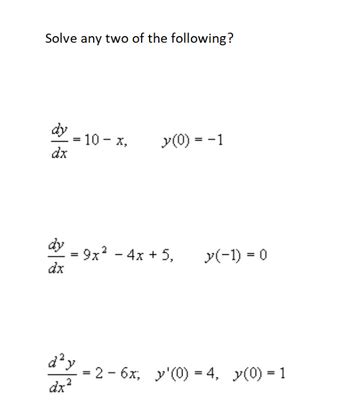 Answered dy 10 x dx dy dx y 0 1 9x² bartleby