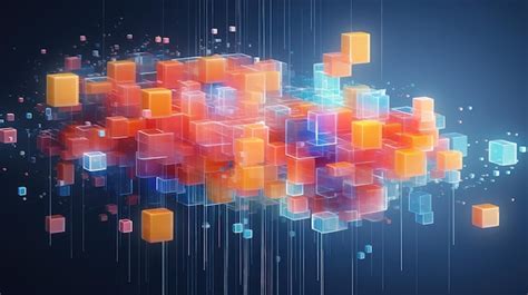 Premium AI Image Abstract Voxel Data Flow Ai Generated