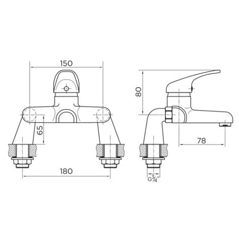 Niagara Conway Mini Mono Basin Mixer Bath Filler Tap Set