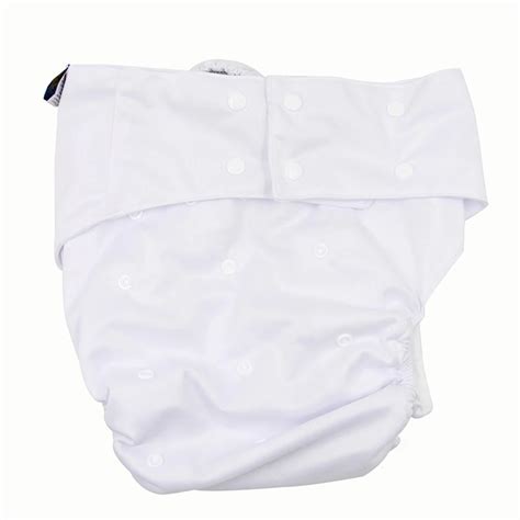 Solid White Pul Waterproof Reusable Adult Cloth Nappy Diapers For