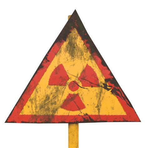 A Radioactive Sign On A Wooden Pole 35513165 Png