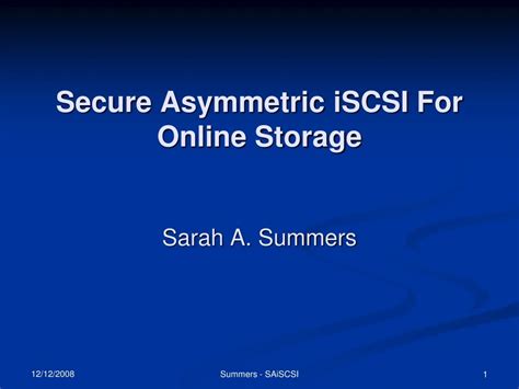 Ppt Secure Asymmetric Iscsi For Online Storage Powerpoint