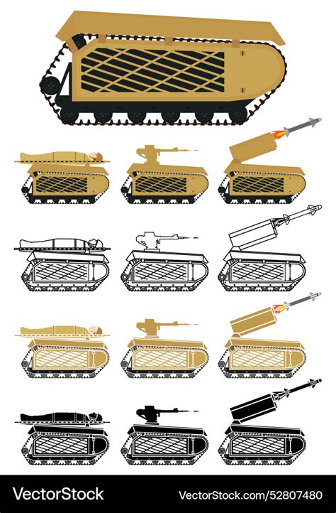 Unmanned Ground Vehicle Ugv Multi Purpose Vector Image