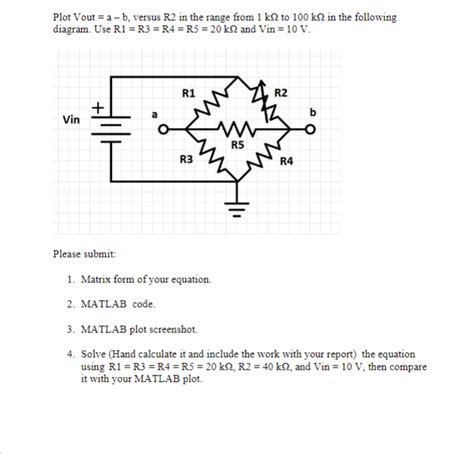 Solved Plot Vout A B ﻿versus R2 In ﻿the Range From