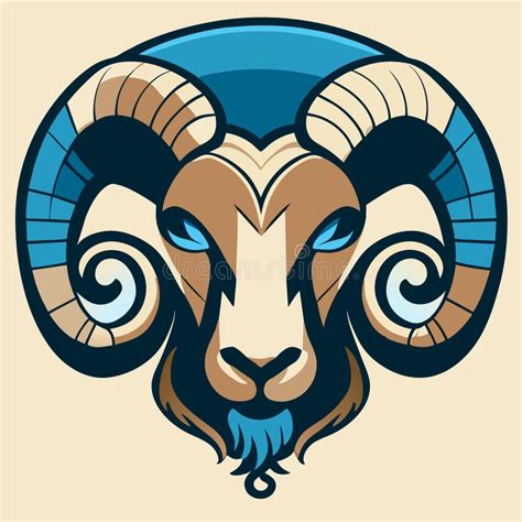 Mascot With The Image Of The Head Of A Ram Vector Illustration