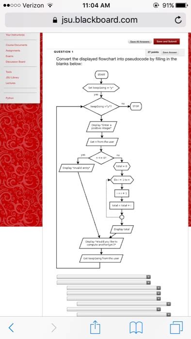 Convert The Flowchart Into Pseudocode By Filling In Chegg