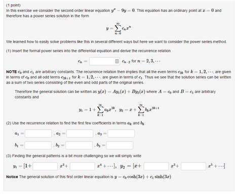 Solved In This Exercise We Consider The Second Order Linear
