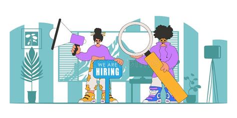 The Guy And The Girl Are Hr Specialists Human Resources Stock Vector