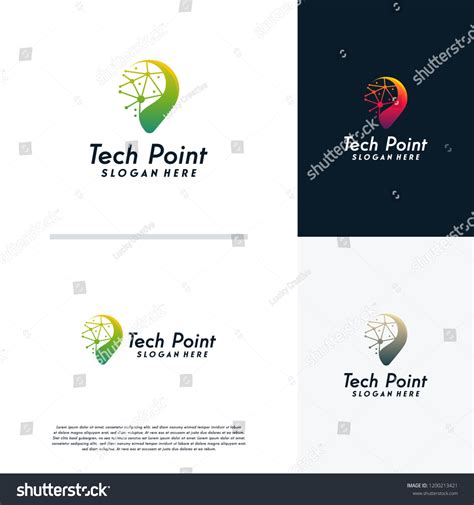 Tech Point Logo Designs Concept Vector Stock Vector Royalty Free