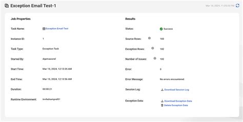 Downloading And Deleting Exception Data